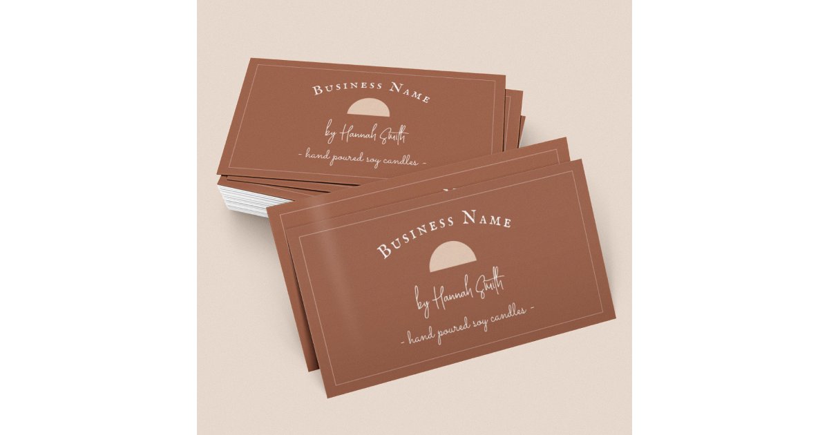 Modern Terracotta Rust Burnt Orange Business Card | Zazzle