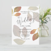 Modern Terracotta Watercolor Foliage Wedding Invitation | Zazzle