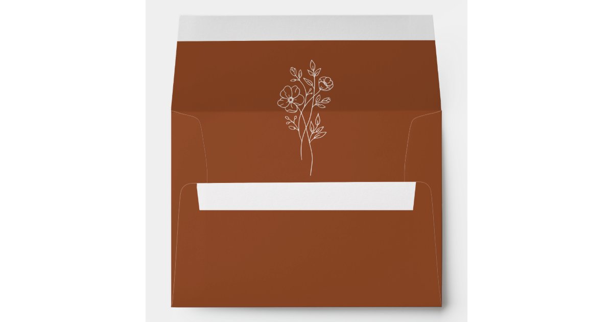 Modern Terracotta Wedding Envelope | Zazzle