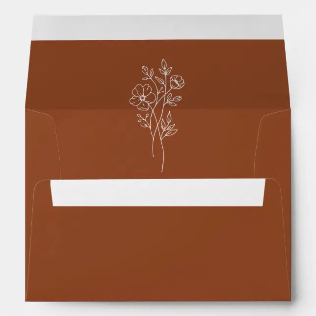 Modern Terracotta Wedding Envelope | Zazzle