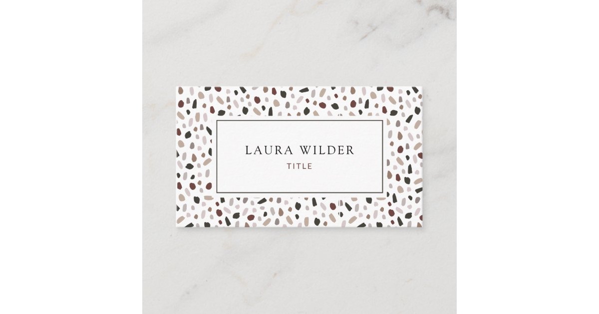 Modern Terrazzo Tile Pattern Professional Business Card | Zazzle