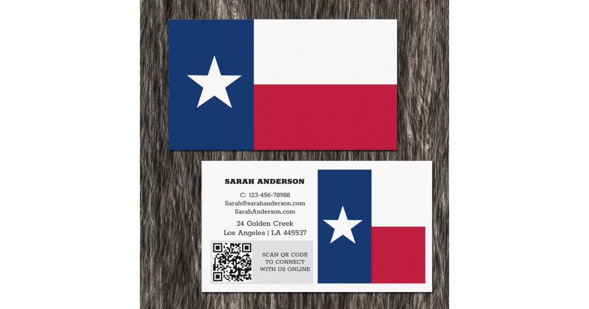 Modern Texas Business Card, Texas Flag / USA Business Card | Zazzle