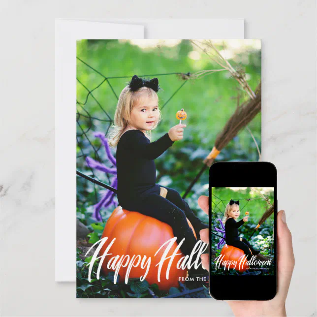 Modern Text Halloween Full Bleed Photo Card | Zazzle