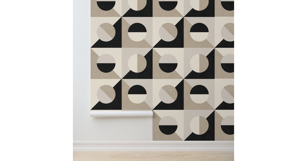 Modern Textured Italian Geometric Tiles Wallpaper | Zazzle