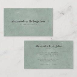 Modern Textured Sage Green Watercolor Professional Business Card | Zazzle