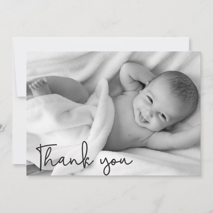 Modern Thank you Baby Photo Birth announcement | Zazzle.com