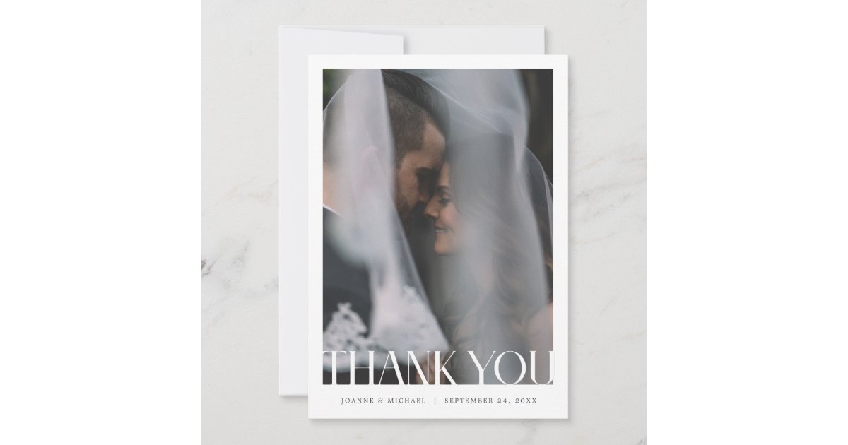 Modern Thank You Card W Note | Zazzle