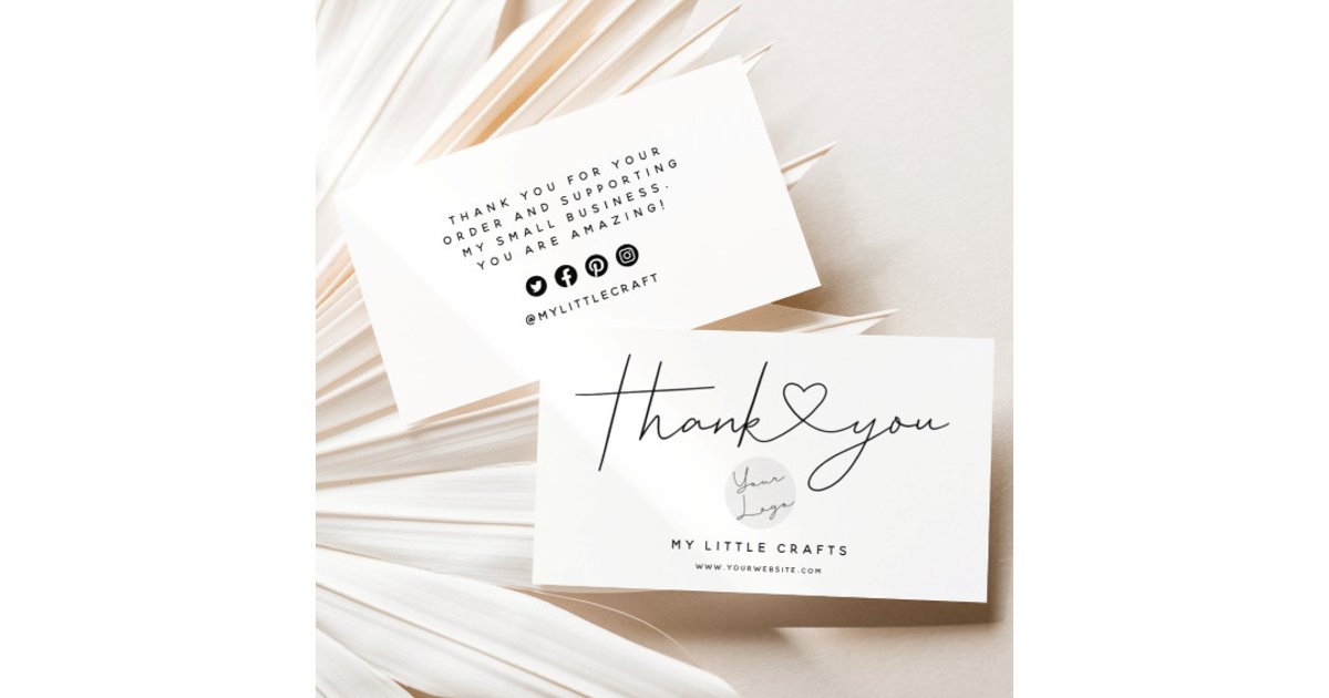Modern Thank You For Shopping Small Branding Business Card | Zazzle