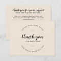 Modern thank you for your support card | Zazzle