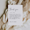 Modern Thank You Letter, Napkin Note Menu | Zazzle