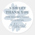 Modern Thank You Pastel Blue Daisy Flower Classic Round Sticker | Zazzle