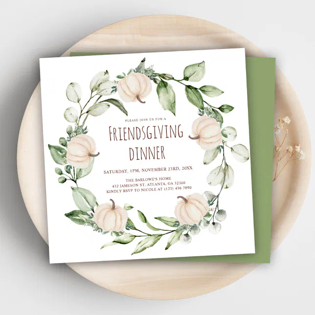 Modern Thanksgiving Dinner Friendsgiving Feast Invitation | Zazzle
