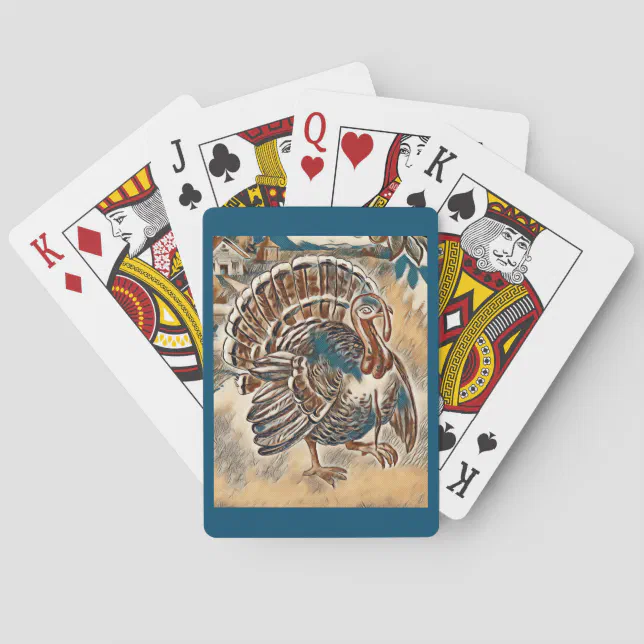 Modern Thanksgiving Turkey Deck of Playing Cards | Zazzle