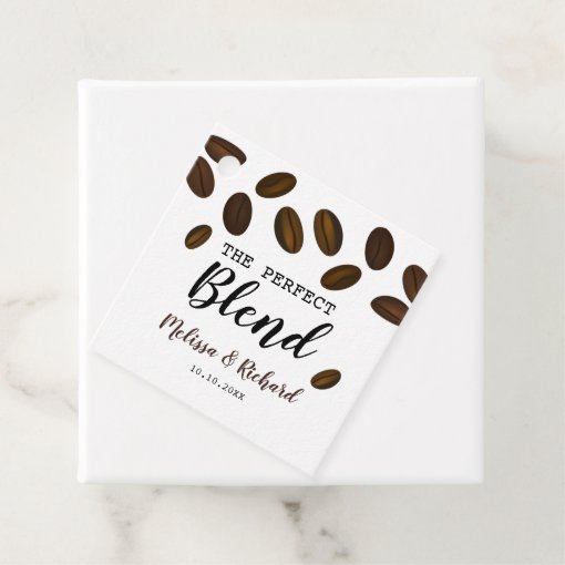 Modern The Perfect Blend Coffee Wedding Favor Tags | Zazzle
