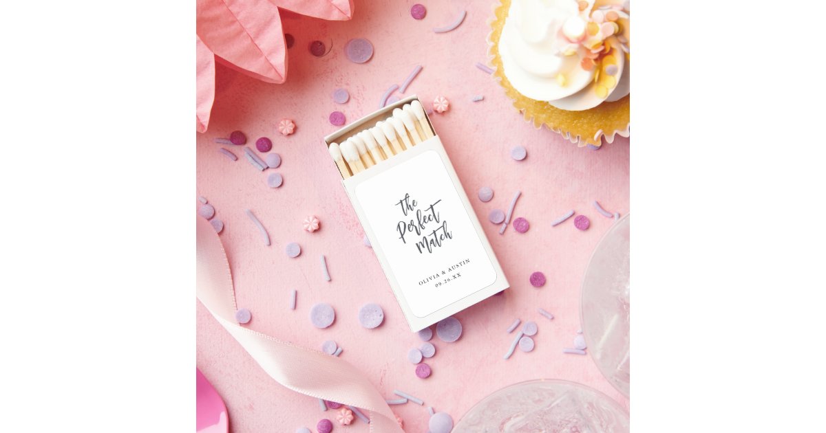 Modern The Perfect Match Script Wedding Matches | Zazzle