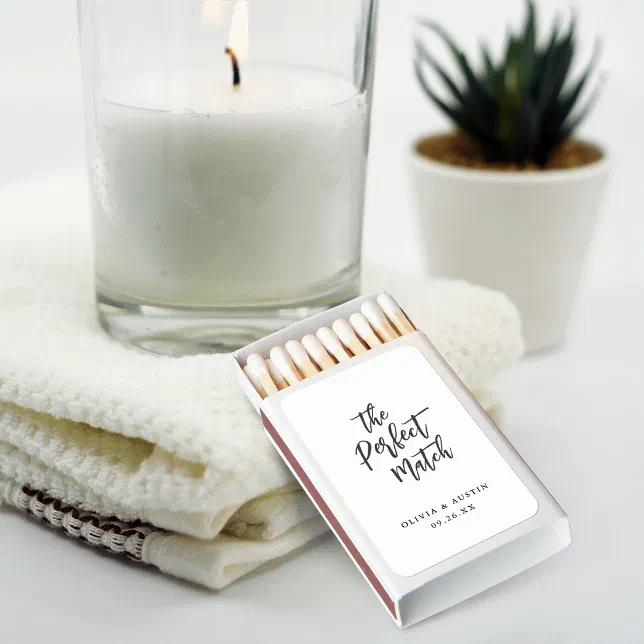 Modern The Perfect Match Script Wedding Matches | Zazzle