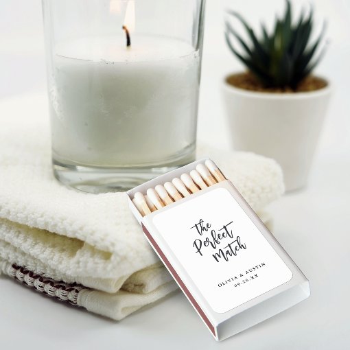 Modern The Perfect Match Script Wedding Matches | Zazzle