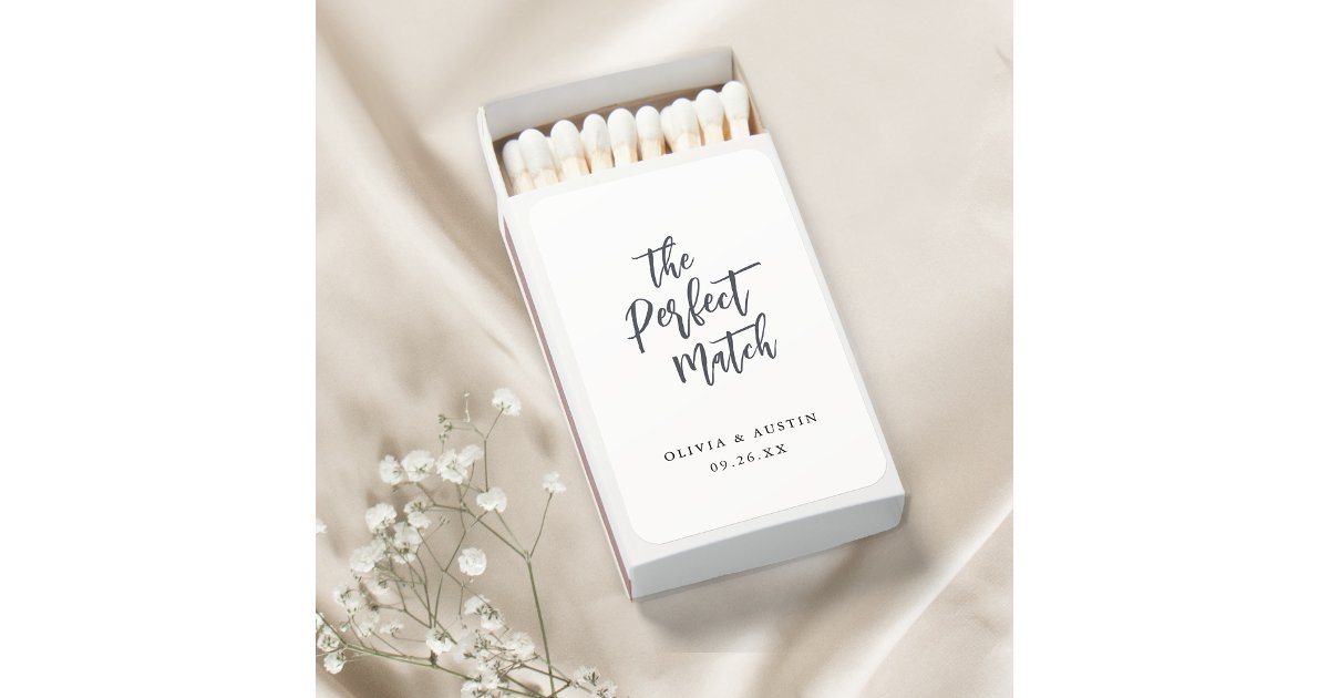 Modern The Perfect Match Script Wedding Matches | Zazzle