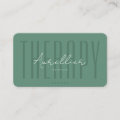 Modern Therapist Physiologist Dusty Teal Script Business Card | Zazzle