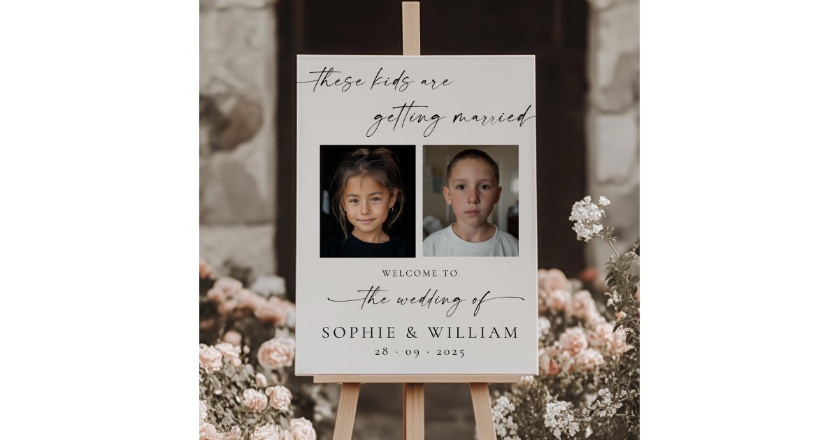 Modern These Kids Are Getting Married Welcome Sign | Zazzle
