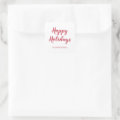 Modern Thick Red Script Happy Holidays Christmas Square Sticker | Zazzle