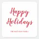 Modern Thick Red Script Happy Holidays Christmas Square Sticker | Zazzle