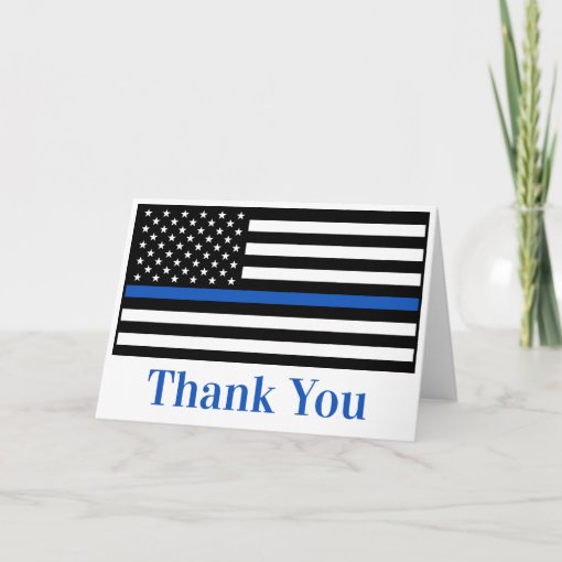Modern Thin Blue Line Law Enforcement Police Card | Zazzle