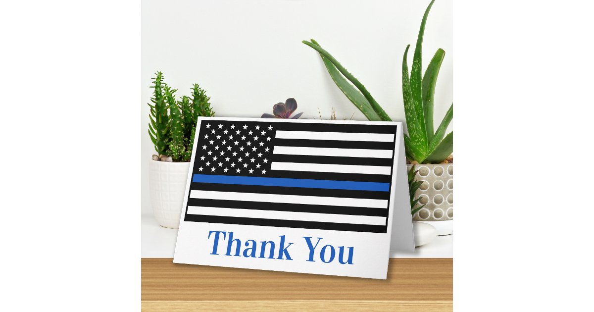 Modern Thin Blue Line Law Enforcement Police Card | Zazzle