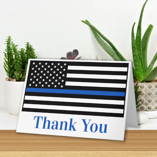 Modern Thin Blue Line Law Enforcement Police Card | Zazzle