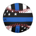 Modern Thin Blue Line Personalized Police Officer Baseball | Zazzle