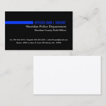 Modern Thin Blue Line Police Business Card | Zazzle