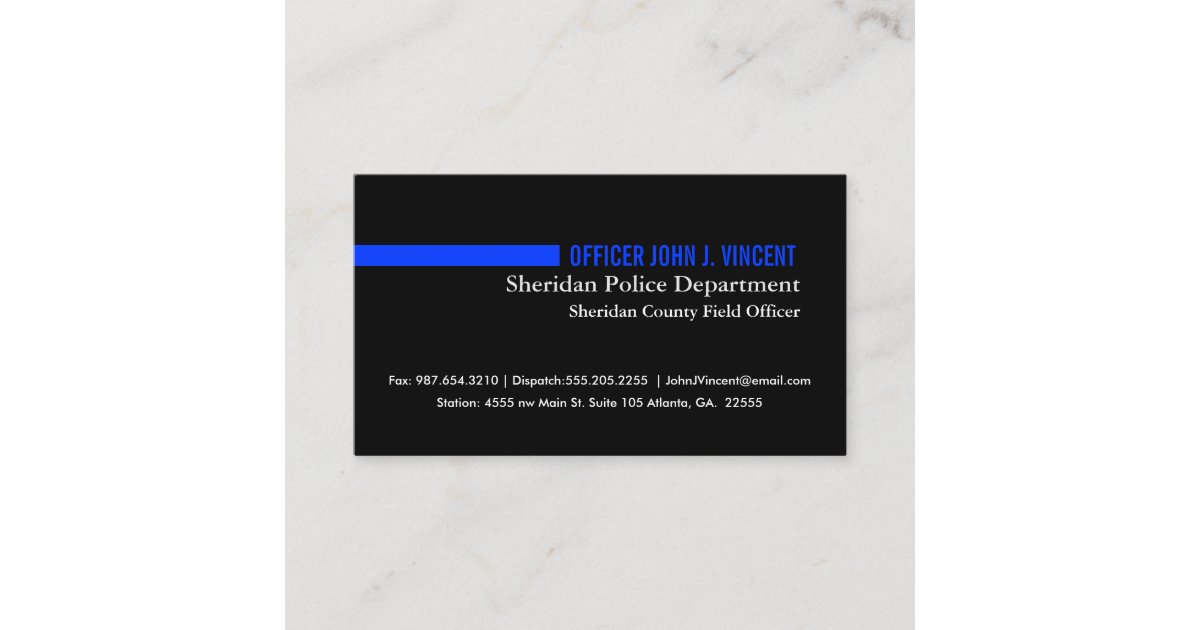 Modern Thin Blue Line Police Business Card | Zazzle