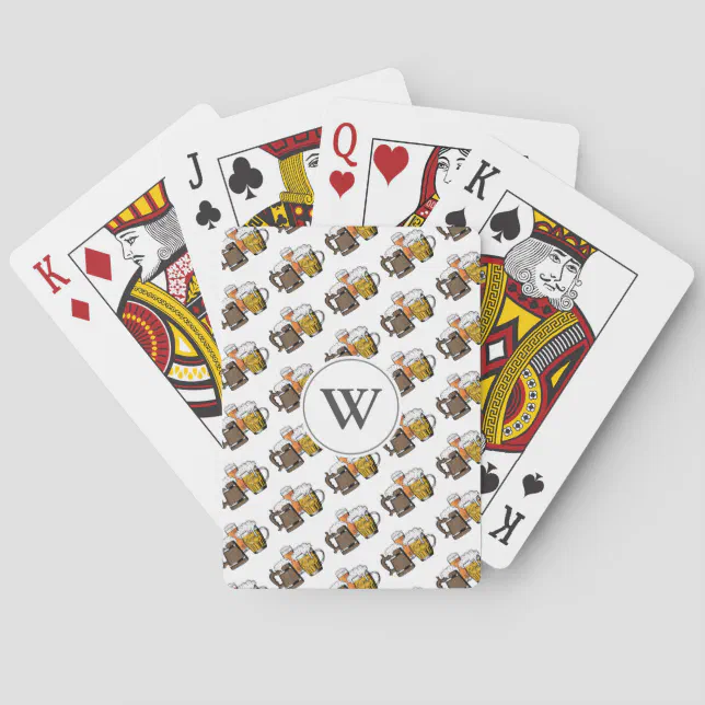 Modern THREE CHEERS BEERS Fun Decorative Cartoon Poker Cards | Zazzle