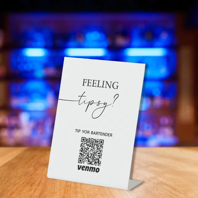 Modern Tip Your Bartender QR Code App Payment Sign | Zazzle