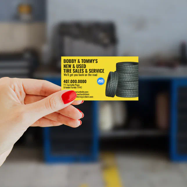 Modern Tire Services Customizable Business Card | Zazzle