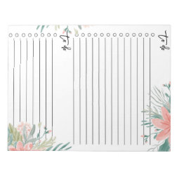Modern to do list dusty pink floral watercolor notepad | Zazzle