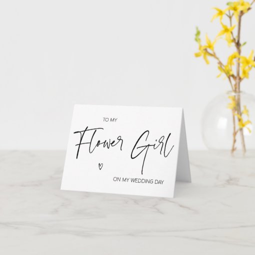 Modern To My Flower Girl On My Wedding Day Card | Zazzle