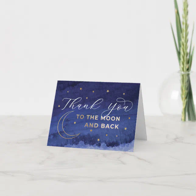 Modern To the Moon and Back Thank You Cards | Zazzle