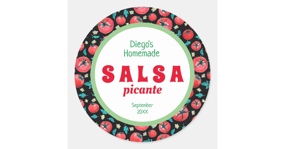 Modern tomato sauce salsa food label | Zazzle