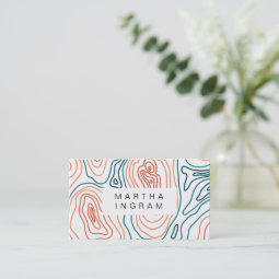 Modern Topography Map Abstract Design Business Card | Zazzle