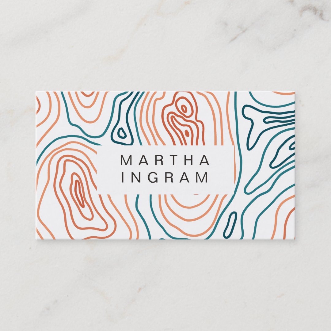 Modern Topography Map Abstract Design Business Card | Zazzle