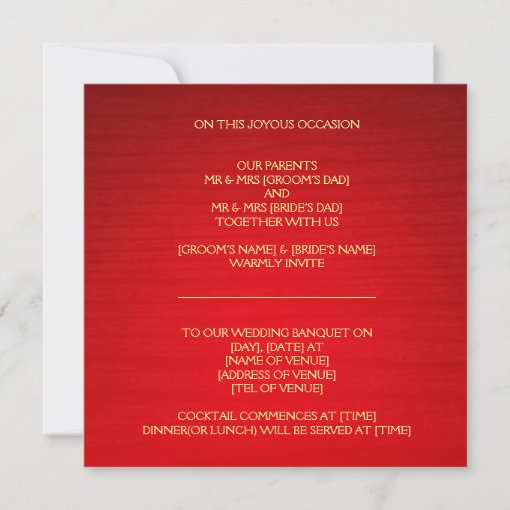 Modern Traditional Chinese Style Wedding Invites | Zazzle