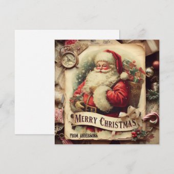 Modern traditional classic illustration Santa Holiday Card | Zazzle