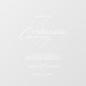 Modern Transparent Wedding Unplugged Ceremony Sign | Zazzle