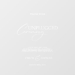 Modern Transparent Wedding Unplugged Ceremony Sign | Zazzle