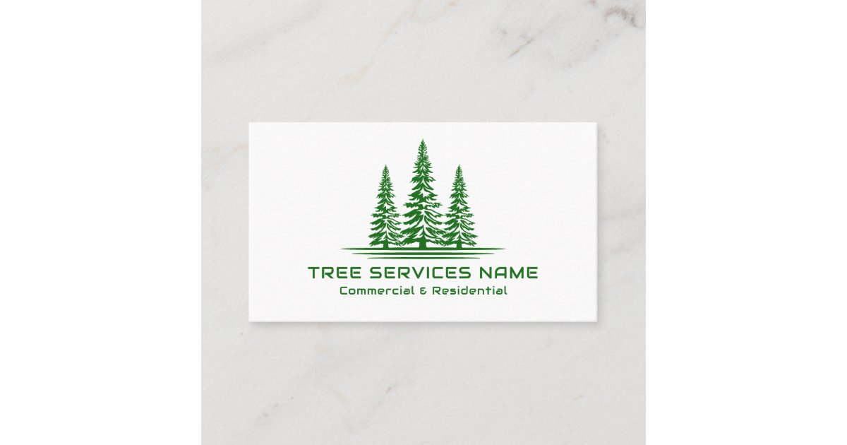 Modern Tree Logo Tree Service Business Card | Zazzle