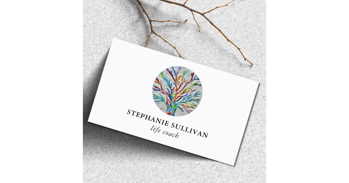 Modern Tree of Life Life Coach Business Card | Zazzle