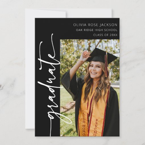 Modern Trendy 3 Photo Collage Graduation Announcement | Zazzle