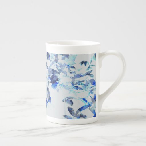 Modern, trendy art of floral / flower pattern bone china mug | Zazzle