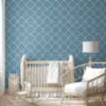 Modern Trendy Blue Quatrefoil Wallpaper | Zazzle